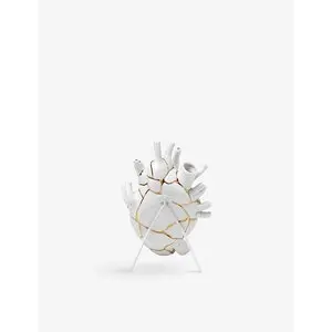 SELETTI Love In Bloom Kintsugi 24ct Yellow-gold Plated Porcelain Vase 25cm - One-color