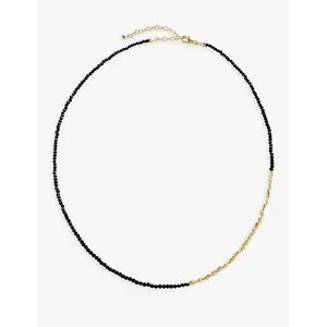 Monica Vinader Mini Nugget 18ct Yellow Gold-plated Vermeil Sterling Silver Necklace - Black
