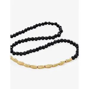 Monica Vinader Mini Nugget 18ct Yellow Gold-plated Vermeil Sterling Silver Necklace - Black
