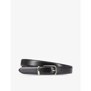 The Kooples Logo-engraved Buckle Leather Belt - Black