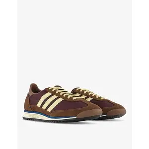 Adidas Sl 72 Suede And Mesh Low-top Trainers - Maroon Almost Yellow Pre