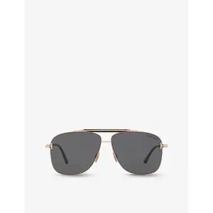 TOM FORD Tr001628 Aviator-frame Sunglasses - Black/gold
