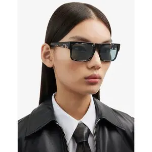Prada Rectangle-frame Tortoiseshell Sunglasses - Black