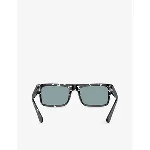 Prada Rectangle-frame Tortoiseshell Sunglasses - Black