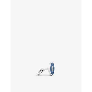 Cartier Double C De Palladium-plated Sterling-silver And Lacquer Cufflinks - Grey/blue