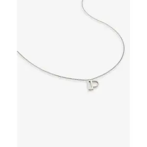 Monica Vinader Monica Vinader 'P' Letter Sterling Silver Pendant Necklace Sterling Silver