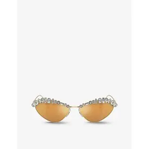 SWAROVSKI Sk7009 Irregular Sunglasses - Gold