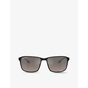 Ray-ban Chromance Square-frame Sunglasses - Black
