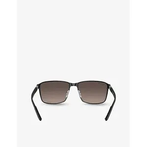Ray-ban Chromance Square-frame Sunglasses - Black