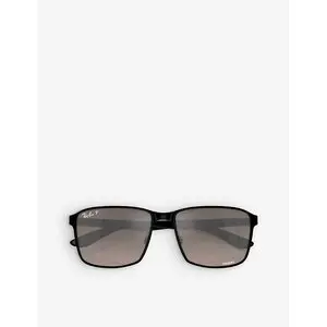 Ray-ban Chromance Square-frame Sunglasses - Black