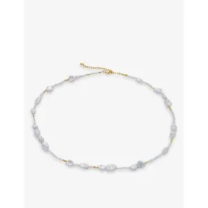 Monica Vinader Scatter Pearl Necklace - Yellow Gold