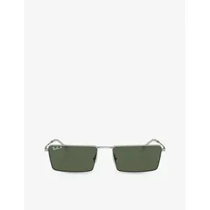 Ray-ban Emy Rectangular-frame Sunglasses - Silver