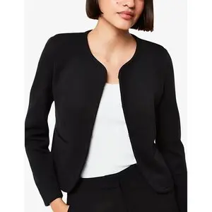 Whistles Collarless Long-sleeved Jacket - Black