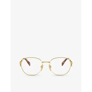 Prada Pr A50v Round-frame Metal Eyeglasses - Gold