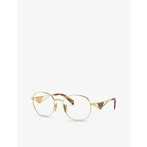 Prada Pr A50v Round-frame Metal Eyeglasses