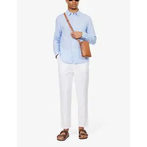 Derek Rose Regular-fit Straight-leg Linen Trousers - White