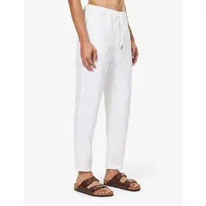 Derek Rose Regular-fit Straight-leg Linen Trousers - White