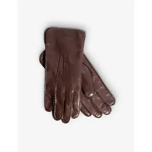ASPINAL OF LONDON Leather Gloves With Cashmere Lining - Brown