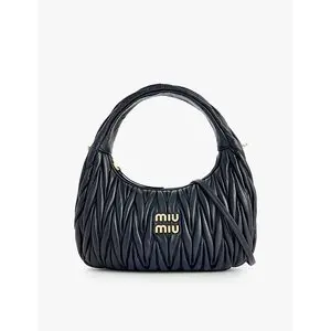 Miu Miu Matelassé Logo-plaque Leather Top-handle Bag
