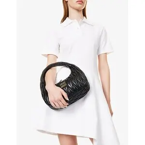 Miu Miu Matelassé Logo-plaque Leather Top-handle Bag