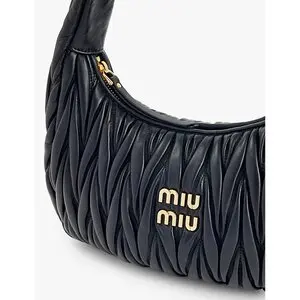 Miu Miu Matelassé Logo-plaque Leather Top-handle Bag