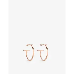 Tiffany & Co. T 18ct Hoop Earrings - Rose Gold