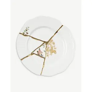 SELETTI Kintsugi N2 Porcelain And 24ct Gold Fruit Plate 21cm - One-color