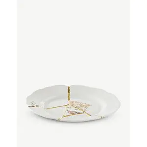 SELETTI Kintsugi N2 Porcelain And 24ct Gold Fruit Plate 21cm
