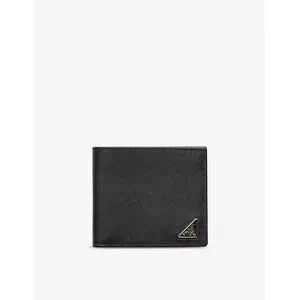 Prada Logo-plaque Saffiano Leather Wallet - Black