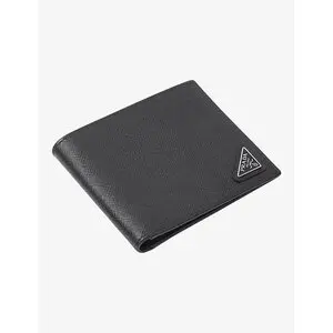 Prada Logo-plaque Saffiano Leather Wallet - Black