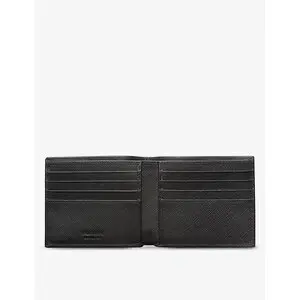 Prada Logo-plaque Saffiano Leather Wallet - Black