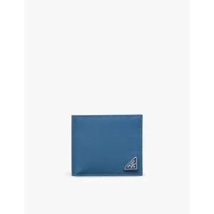 Prada Logo-plaque Saffiano Leather Wallet 1 Size Blue