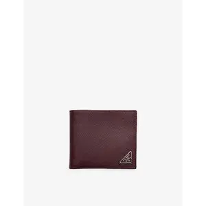 Prada Logo-plaque Saffiano Leather Wallet - Burgundy