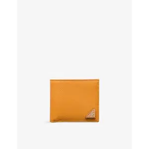 Prada Logo-plaque Saffiano Leather Wallet - Orange