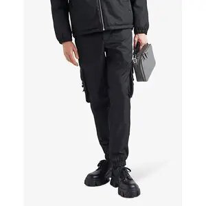Prada Re-nylon Buckle-embellished Tapered Slim-fit Trousers