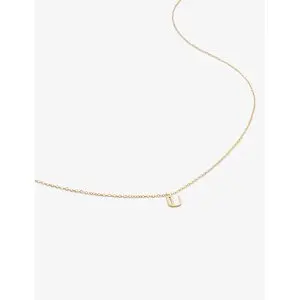 Monica Vinader Small Letter U 14ct Yellow-gold Pendant Necklace - Yellow Gold