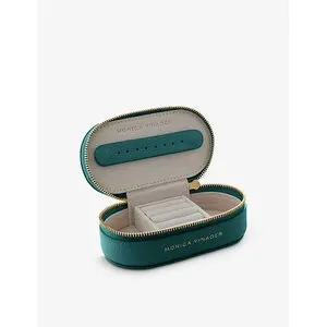 Monica Vinader Mini Oval Logo-print Leather Jewellery Box