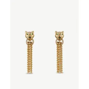 CARTIER Panthère De 18ct Yellow-gold, Garnet, Onyx And Diamond Earrings - Yellow Gold