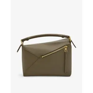 Loewe Puzzle Edge Small Leather Shoulder Bag - Dark Khaki Green