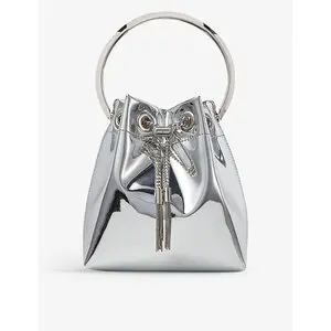 JIMMY CHOO Bon Bon Metallic-woven Cross-body Bag - Silver