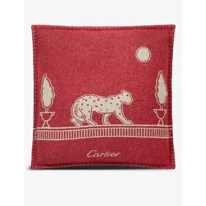 Cartier Panthère De Merino Wool And Cashmere Cushion 50cm X 50cm