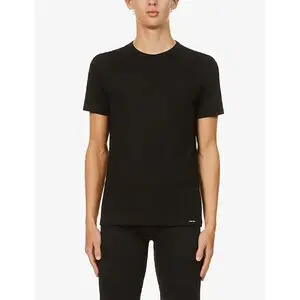 TOM FORD Crewneck Regular-fit Stretch-cotton T-shirt - Black