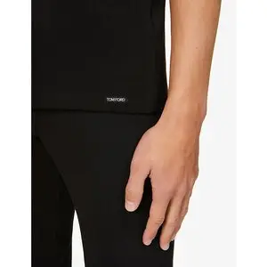 TOM FORD Crewneck Regular-fit Stretch-cotton T-shirt - Black