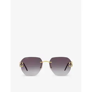 CARTIER Ct0394s Square-frame Sunglasses - Gold