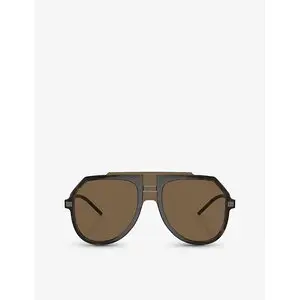 Dolce & Gabbana Dg6195 Pilot-frame Sunglasses - Brown