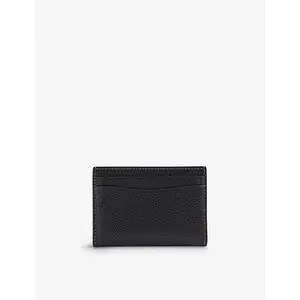 COACH Logo-plaque Leather Card Holder - B4/black