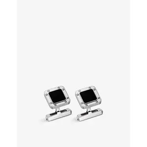 Cartier Santos De Sterling-silver Cufflinks - Silver And Black