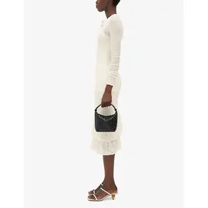 Bottega Veneta Leather Top Handle Bag - Black-gold