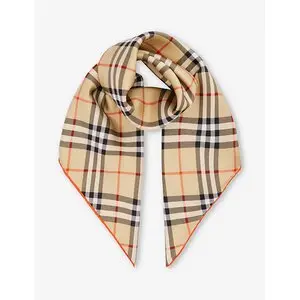 Burberry Check-print Silk Scarf - Sand