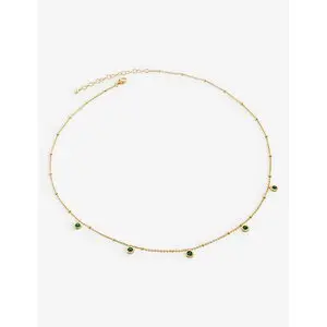 Monica Vinader Mini Green Onyx Choker Necklace - Gold